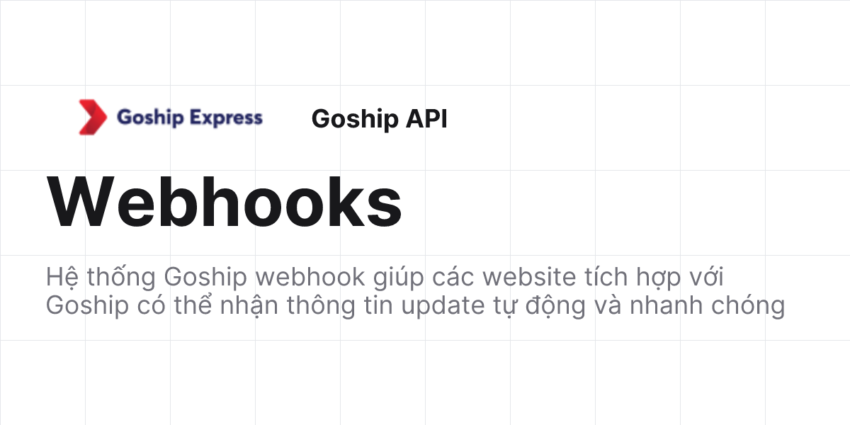 Webhooks - GOSHIP API